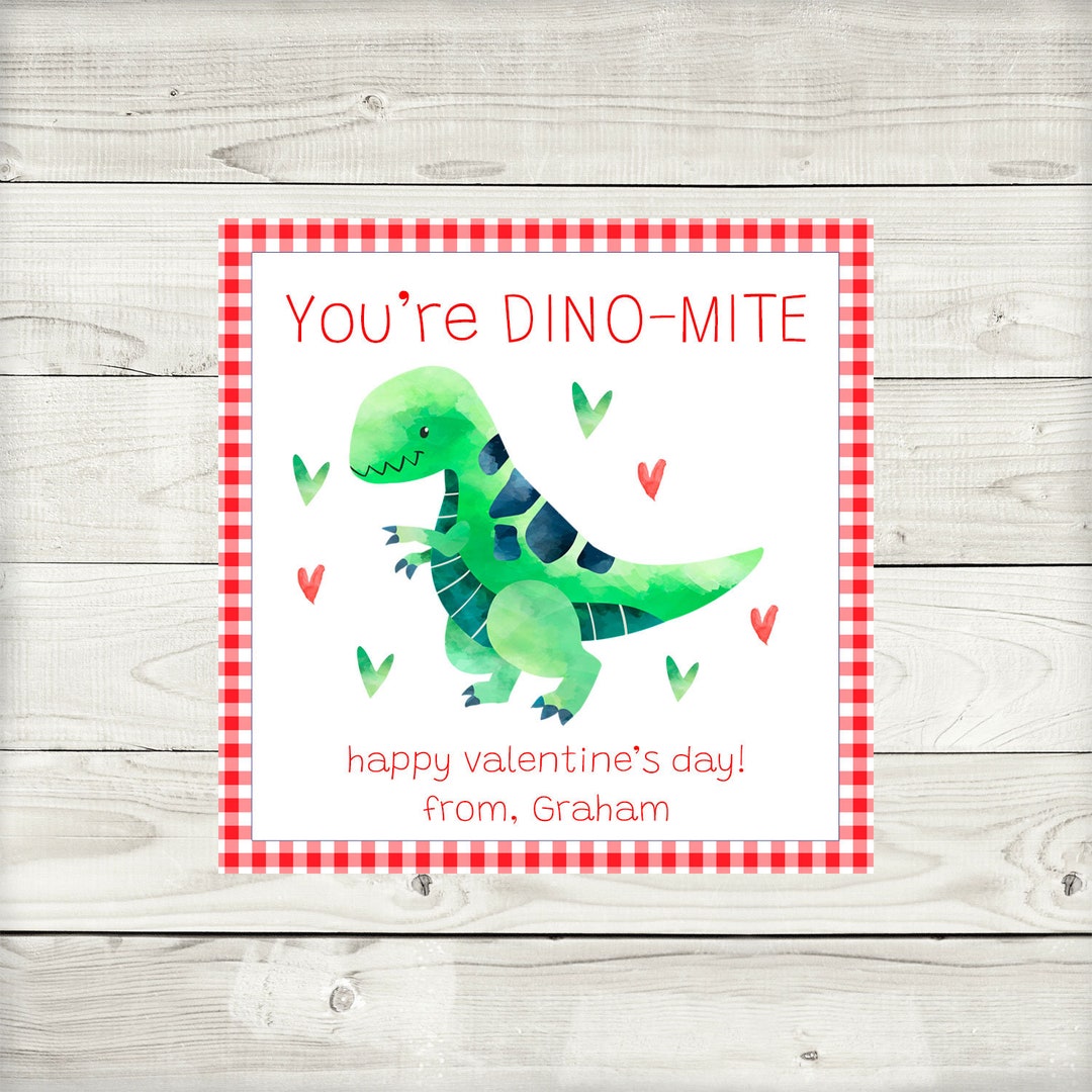 Printable Valentines, Dino, Digital Download - Etsy