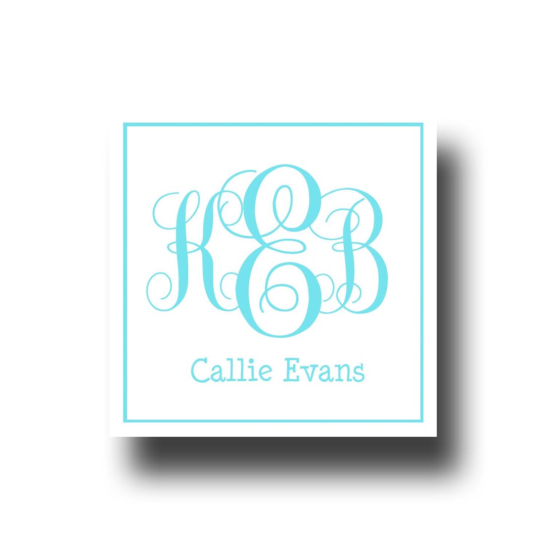 Personalized Enclosure Cards Monogram - Etsy