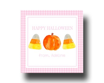Kawaii Halloween Gift Tag, Cute Candy Corn Tags, No Tricks, Just Treats ...