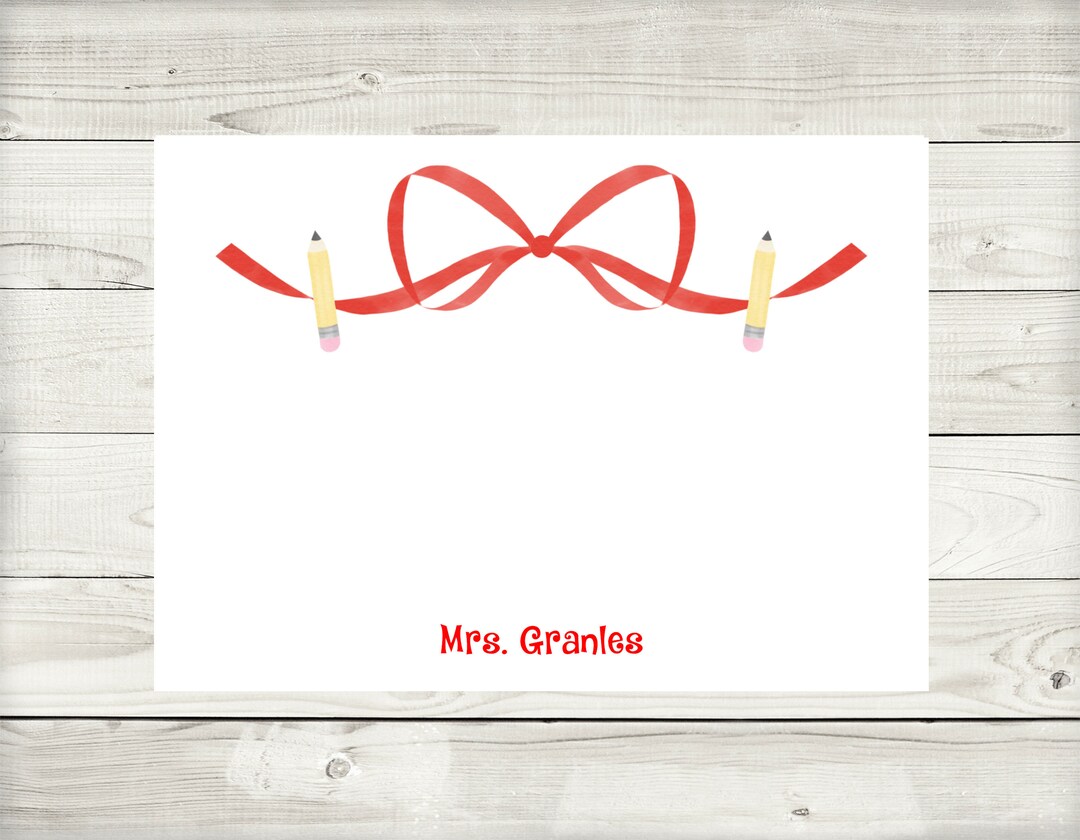 Personalized Teacher Note Cards - Etsy