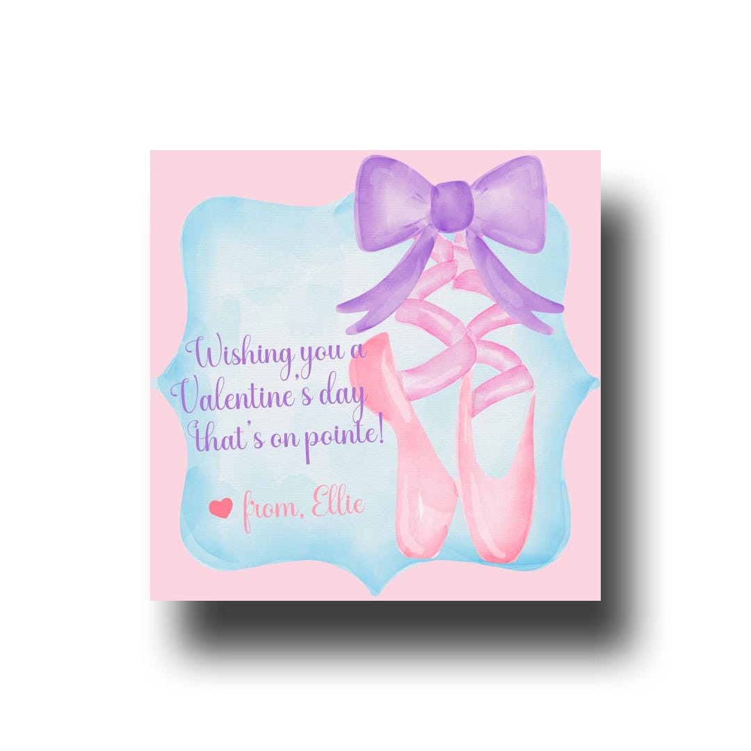 Valentine Tags & Stickers, on Pointe Ballet Shoes Personalized ...