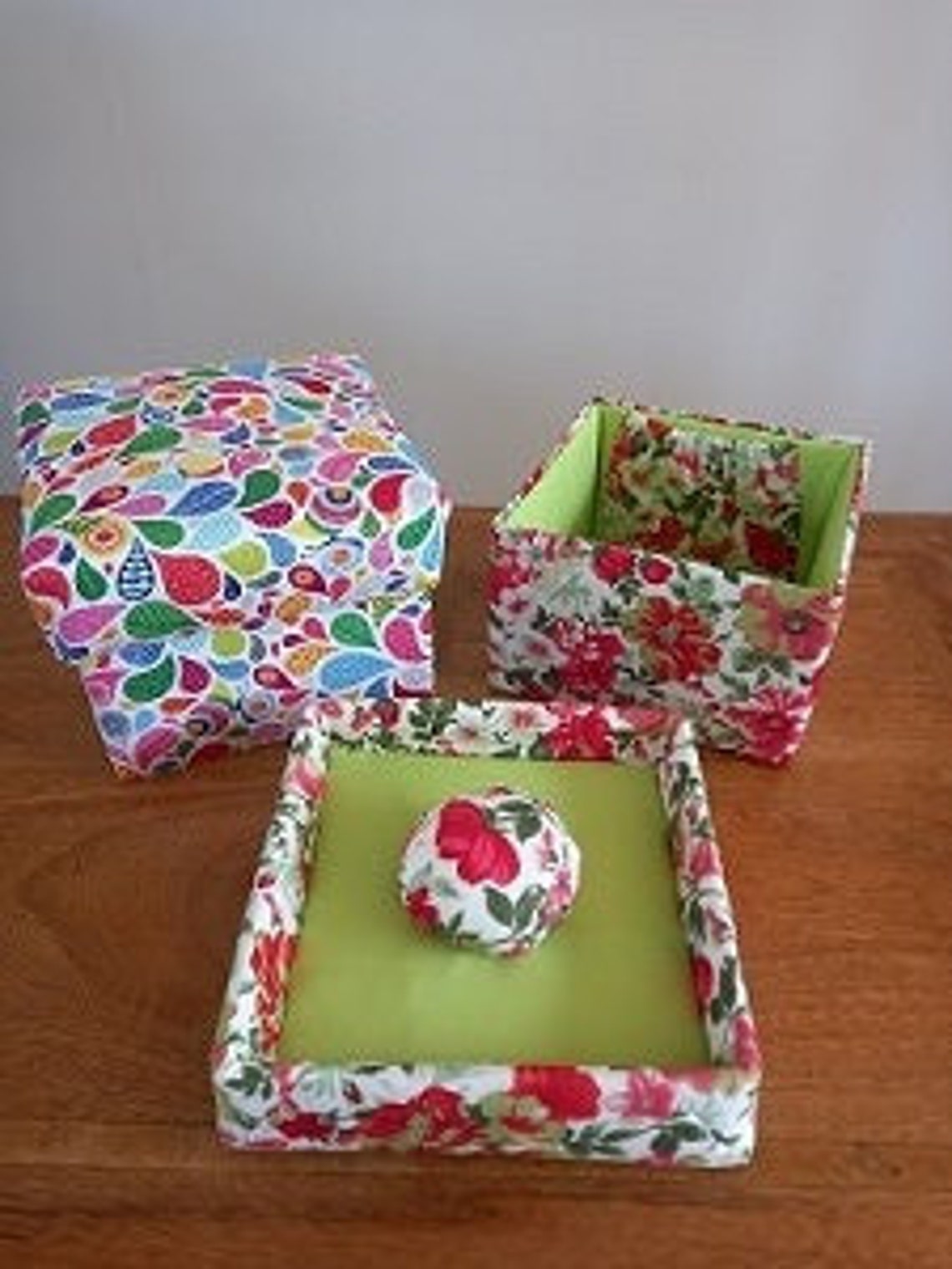 PDF Download Tutorial Sewing Box, Cartonnage Sewing Box, Fabric Covered ...