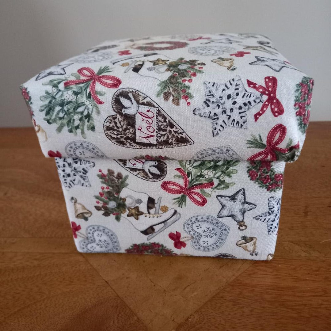 Christmas Fabric Covered Box, Christmas Gift, Reusable Christmas Gift ...