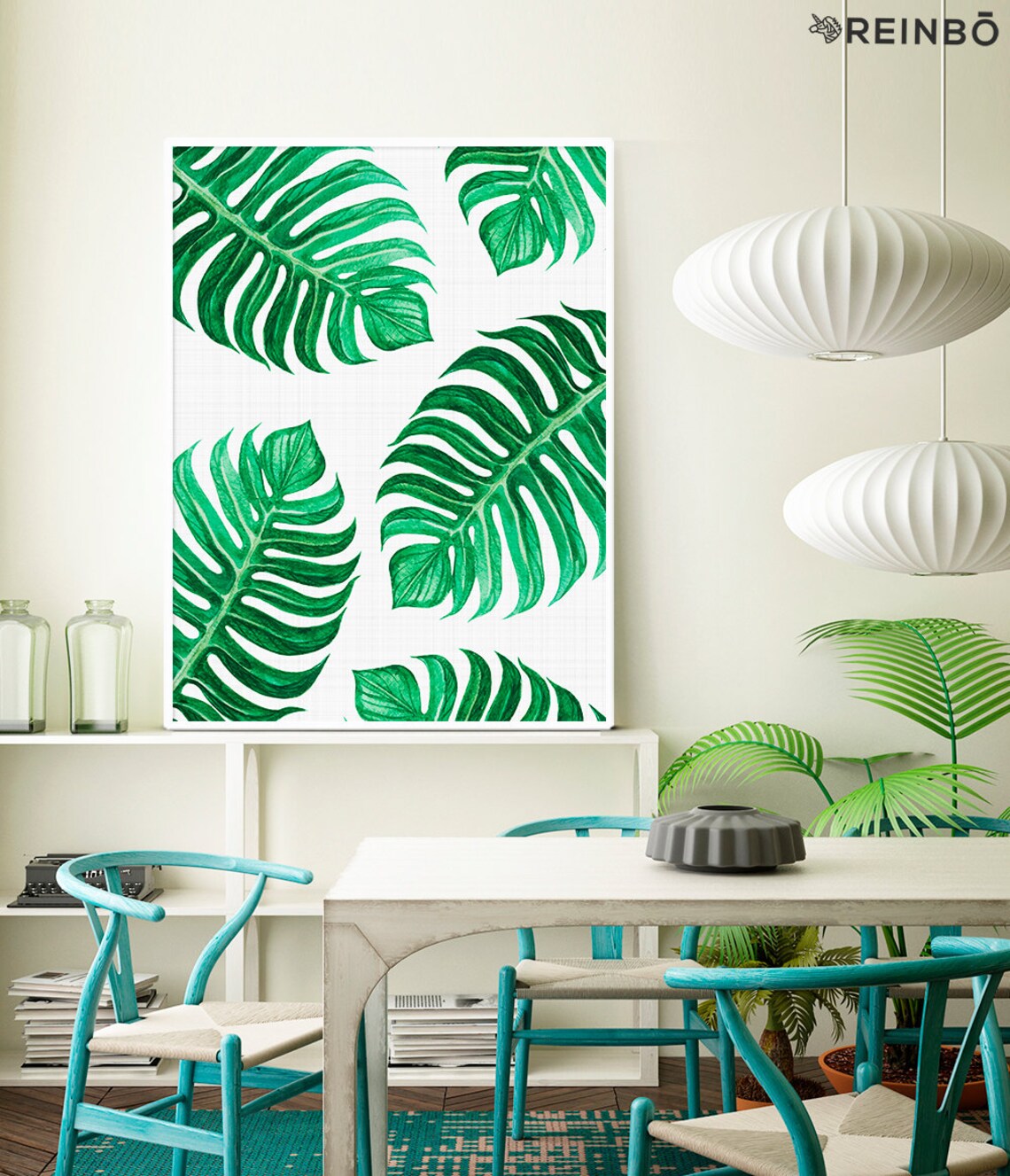 Leaf Wall Art Print, Printable Large Poster, Tropical Plant Photo ...