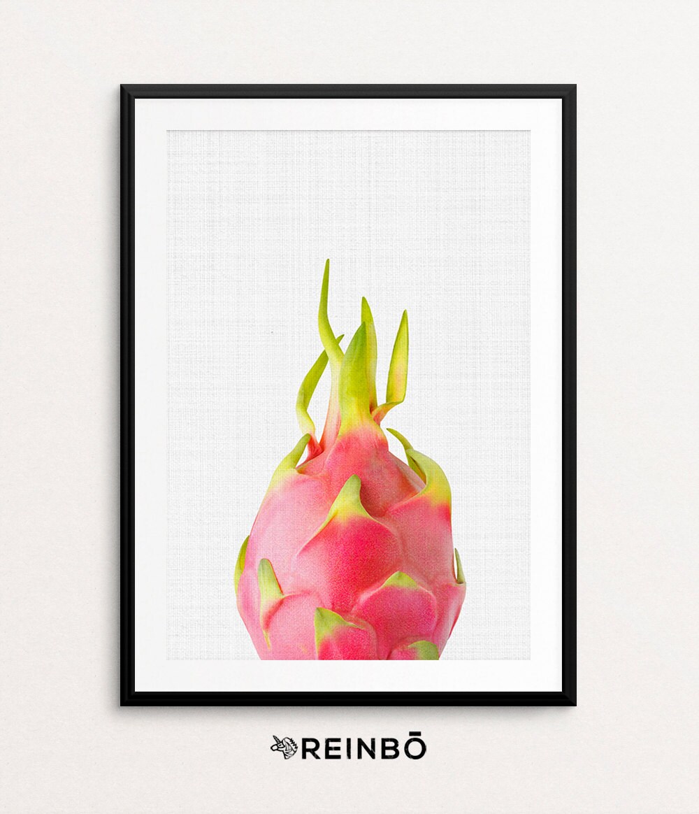 Dragon Fruit Wall Art, Tropical Fruit Print, Printable Large Poster ...