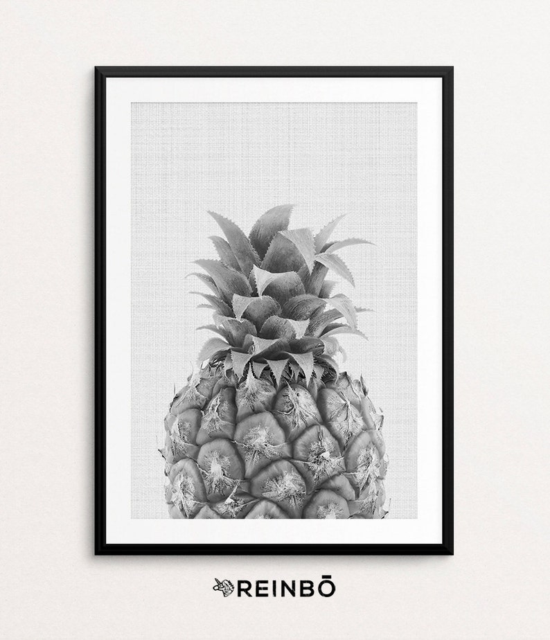 Printable Pineapple, Tropical Print, Wall Art Decor, Kitchen Fruit ...