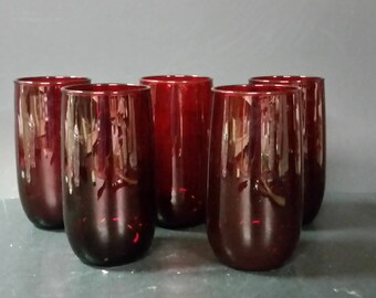Red depression glass | Etsy