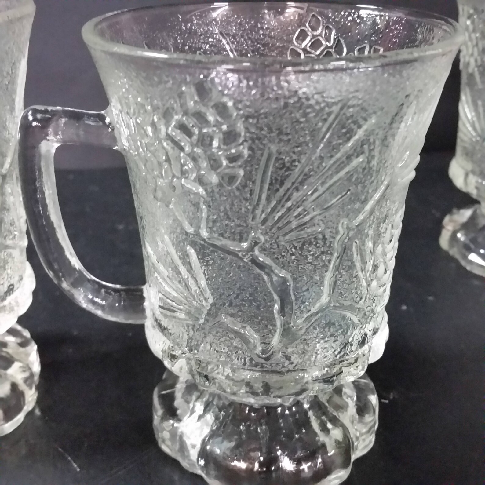 Set of 4 Tiara Glass Ponderosa Pine Handled Mugs and 4 Water - Etsy