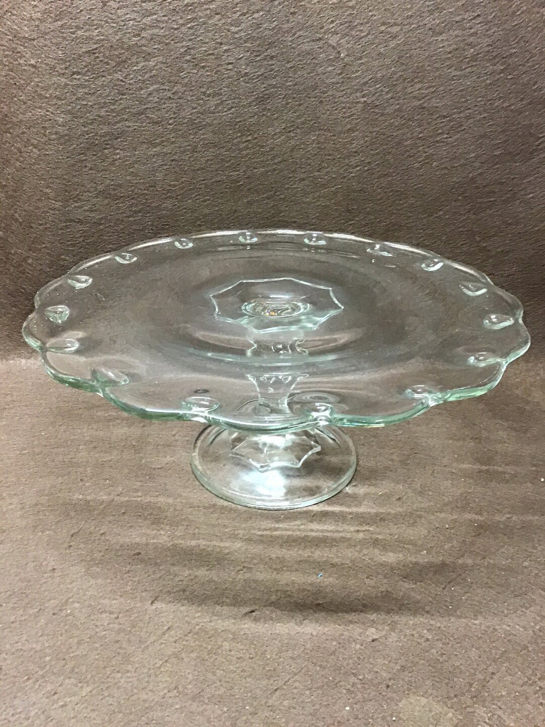 Vintage Clear Glass Pedestal Cake Plate. Tear Drop Pattern. - Etsy