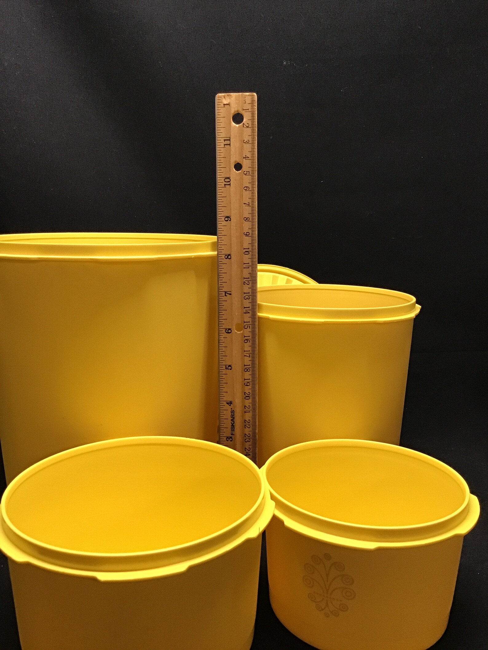 Vintage Yellow Tupperware Canisters Push Top Seals Seals. Set - Etsy
