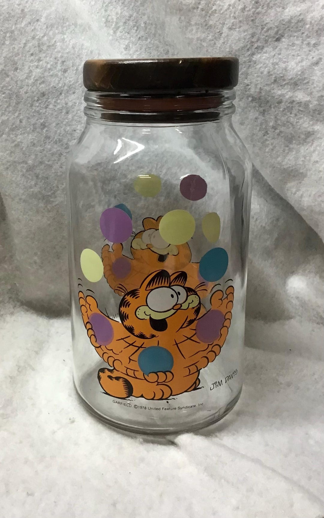 1978 Vintage Anchor Hocking Garfield the Cat Glass Cookie Jar - Etsy