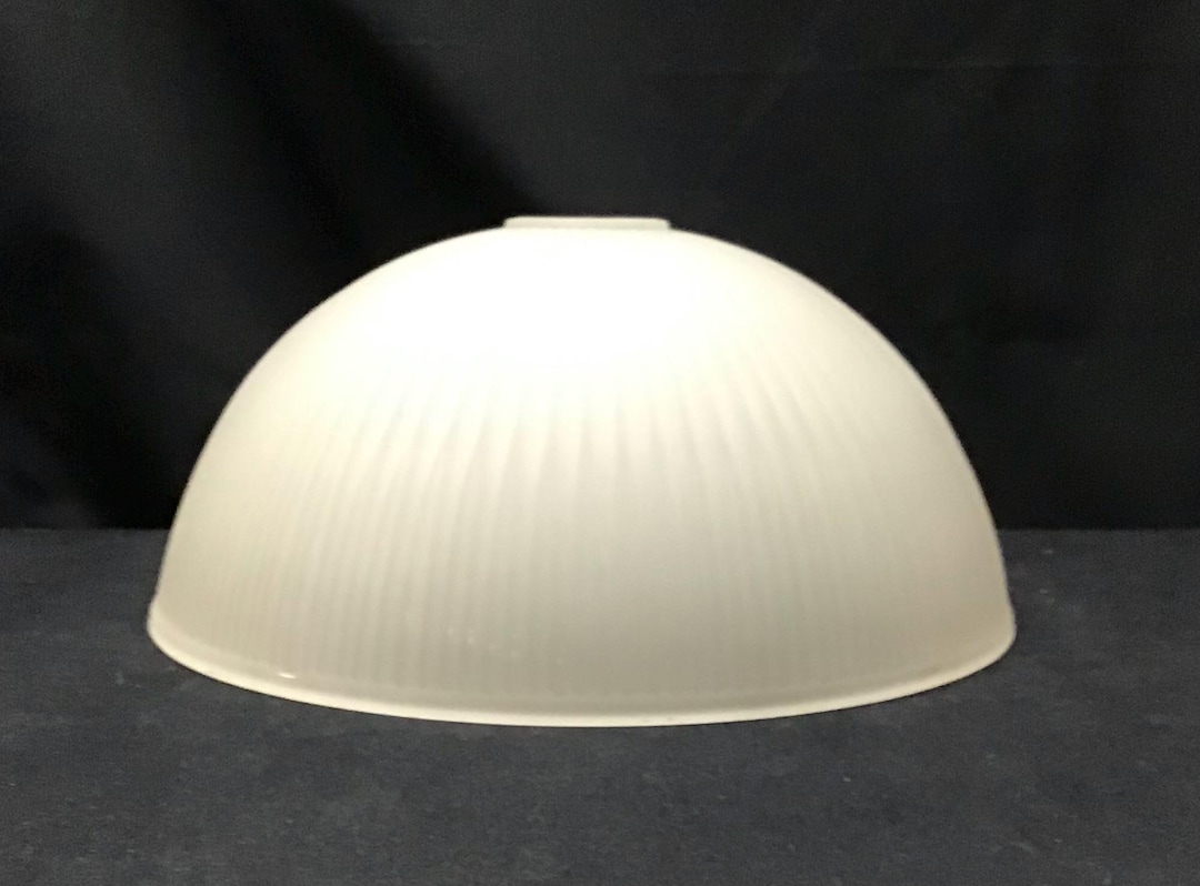 Ribbed, Frosted Glass Dome Light Shade - Etsy