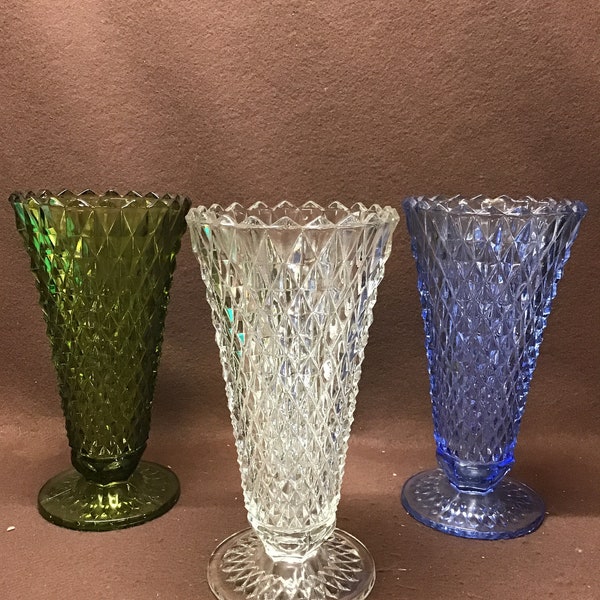 Footed Crystal Vase - Etsy