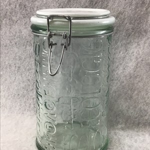 Vintage Heavy Green Glass Jar. Wire Closure Jar. Porcelain Lid - Etsy