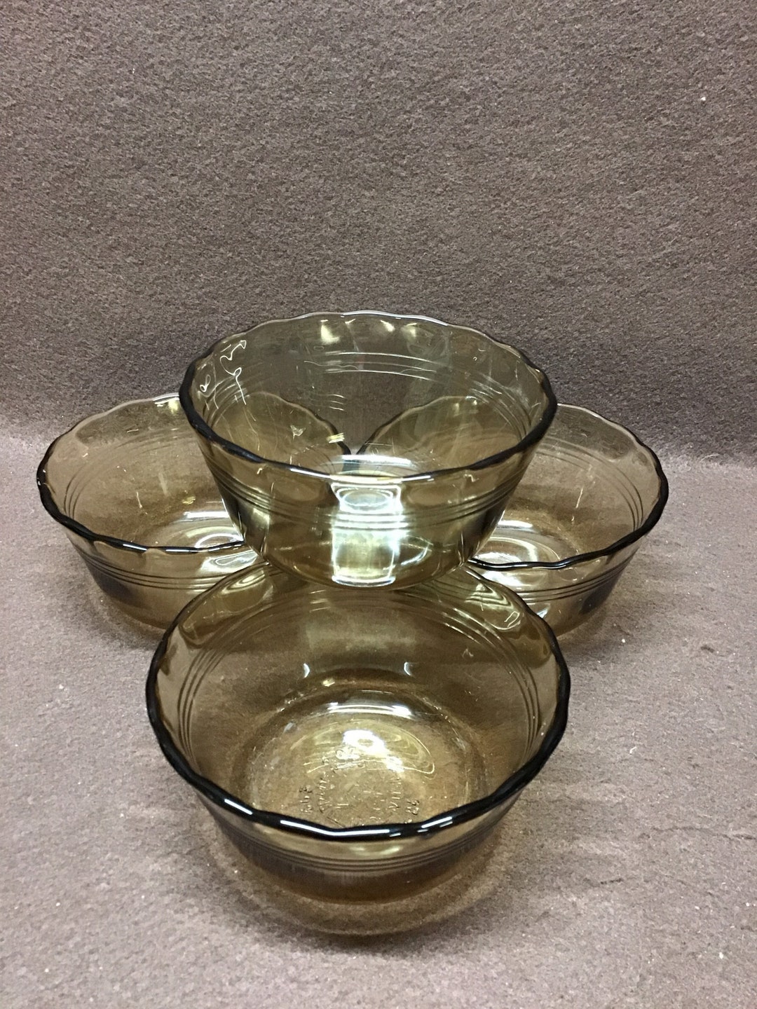 Vintage Amber Fireside Pyrex 463 Ice Cream, Dessert Bowls. Set of 4 ...