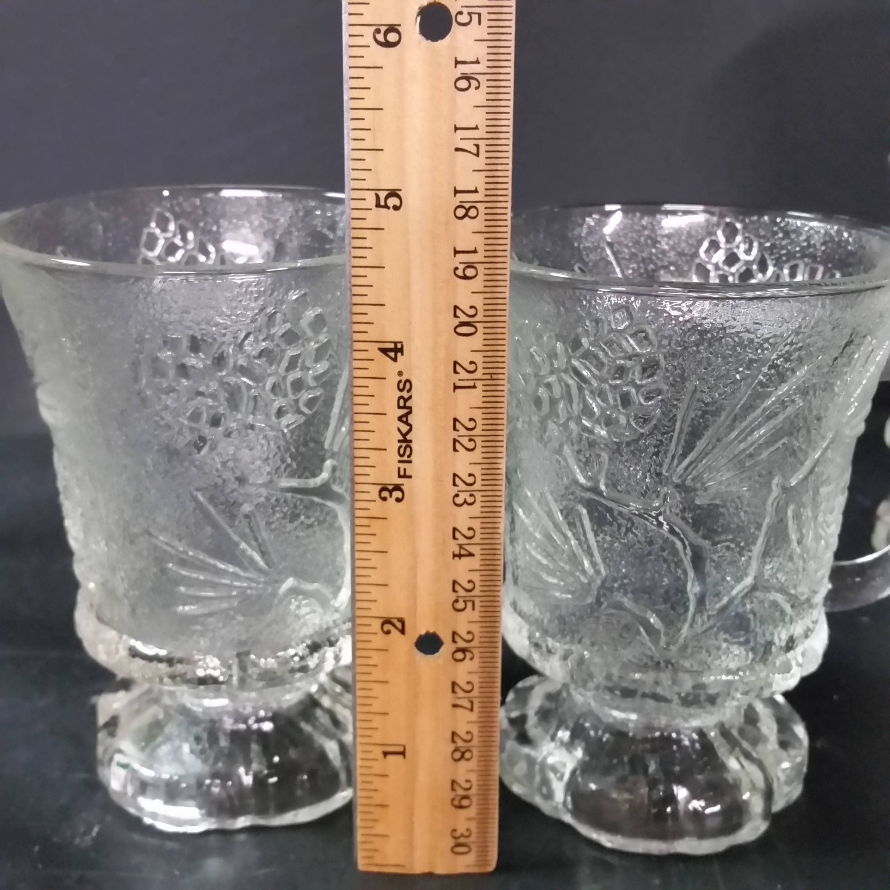 Set of 4 Tiara Glass Ponderosa Pine Handled Mugs and 4 Water - Etsy