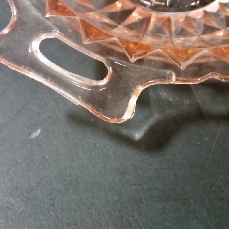 Pink Depression Glass Bowl. Windsor Diamond Pattern | Etsy