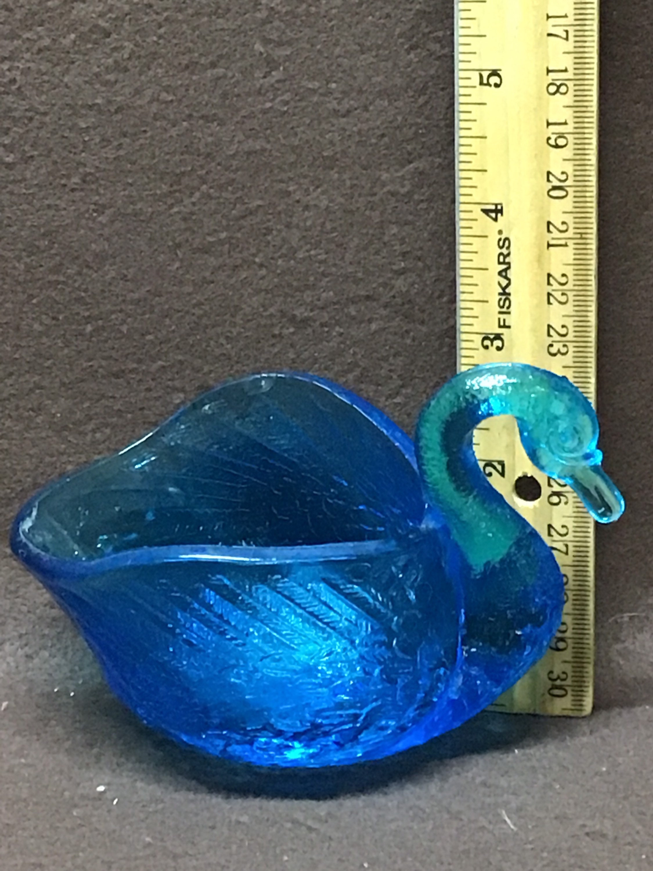 Vintage small blue glass Swan Trinket ring dish candle | Etsy