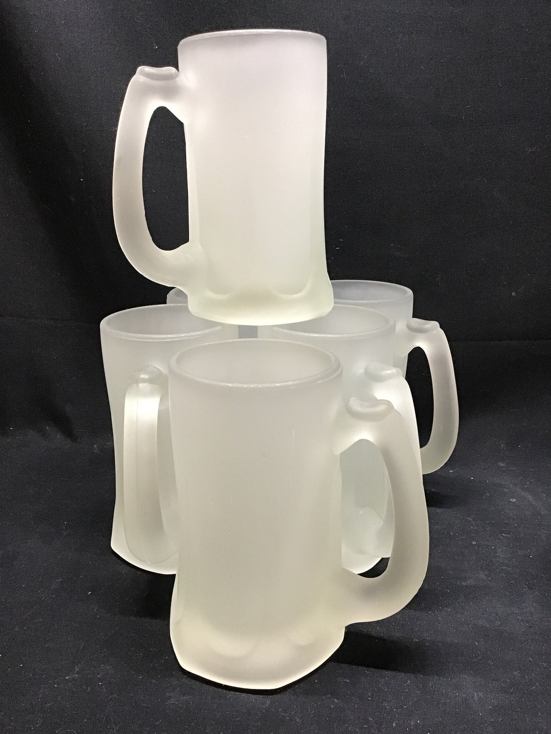 Tiara White Frosted Crystal Tankard Beer Mugs. - Etsy