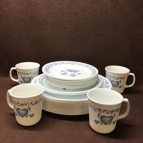 Corelle Blue Hearts - Etsy