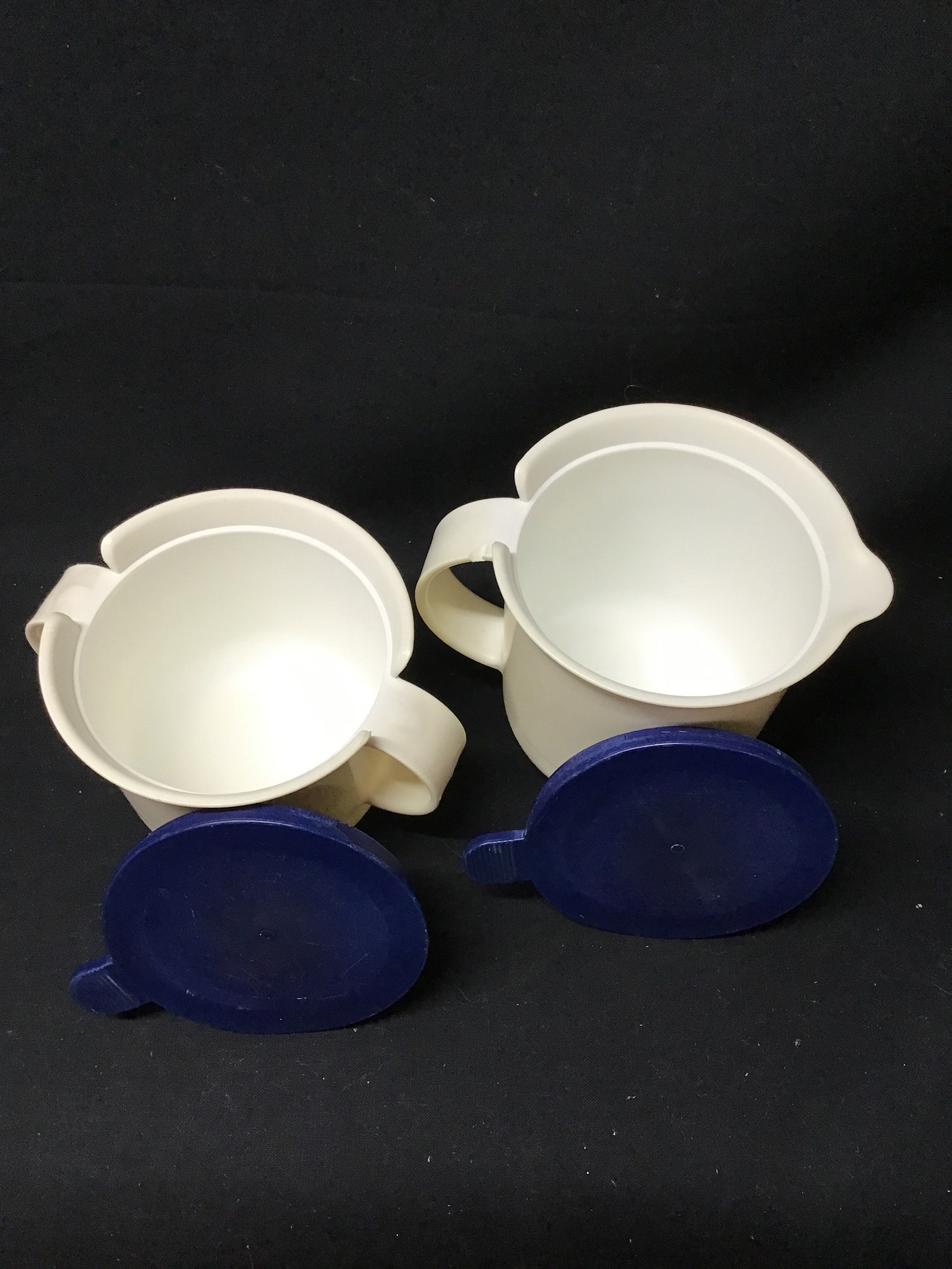 Vintage Tupperware. Sugar and Creamer Set. White With Blue - Etsy