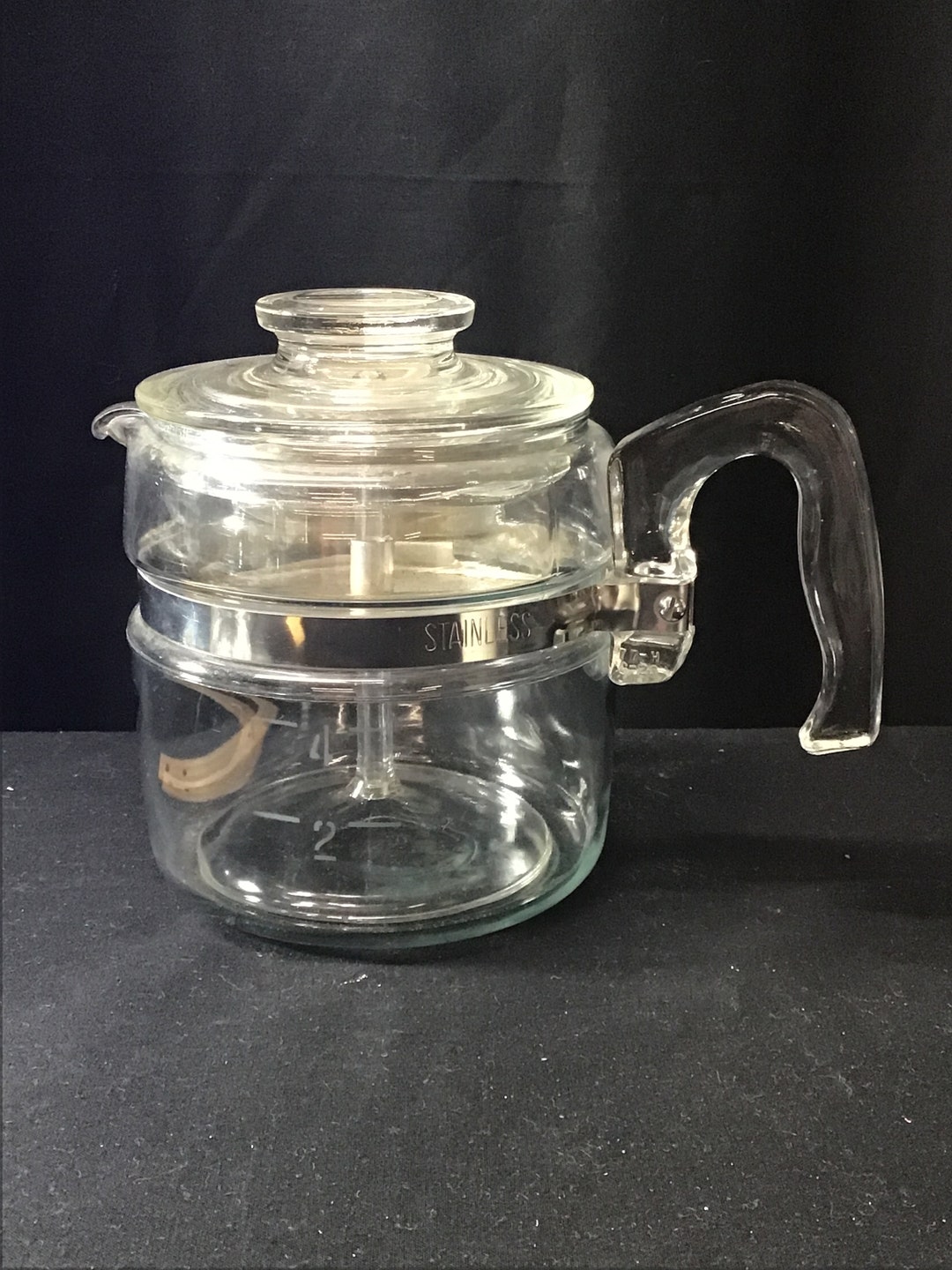 Vintage 4 Cup Stove Top Pyrex Percolator Coffee Maker. Complete. in ...