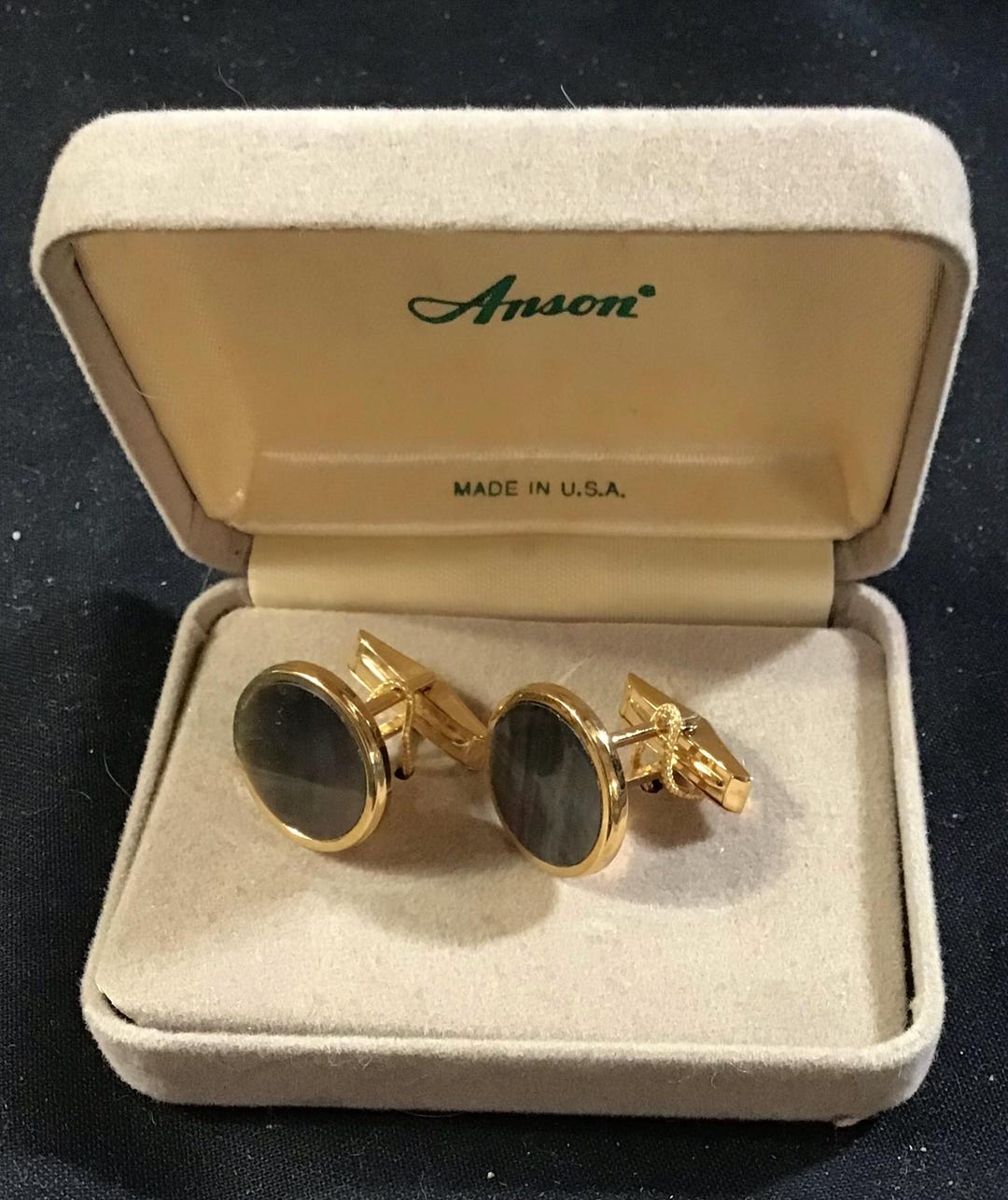 Vintage Cuff Links by Anson. Genuine Quartz. New in Box - Etsy