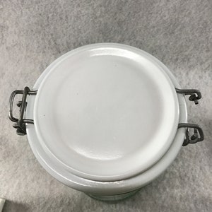 Vintage Heavy Green Glass Jar. Wire Closure Jar. Porcelain Lid - Etsy