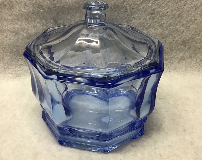 Vintage, Blue Octagon Shaped, Lidded Candy Nut Dish. Concord Pattern - Etsy