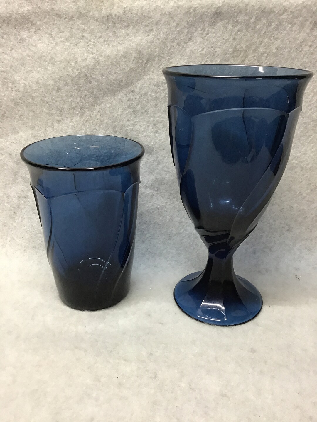 Set of 4 Noritake Colbart Blue Pedestal Goblets, or Flat Tumblers - Etsy