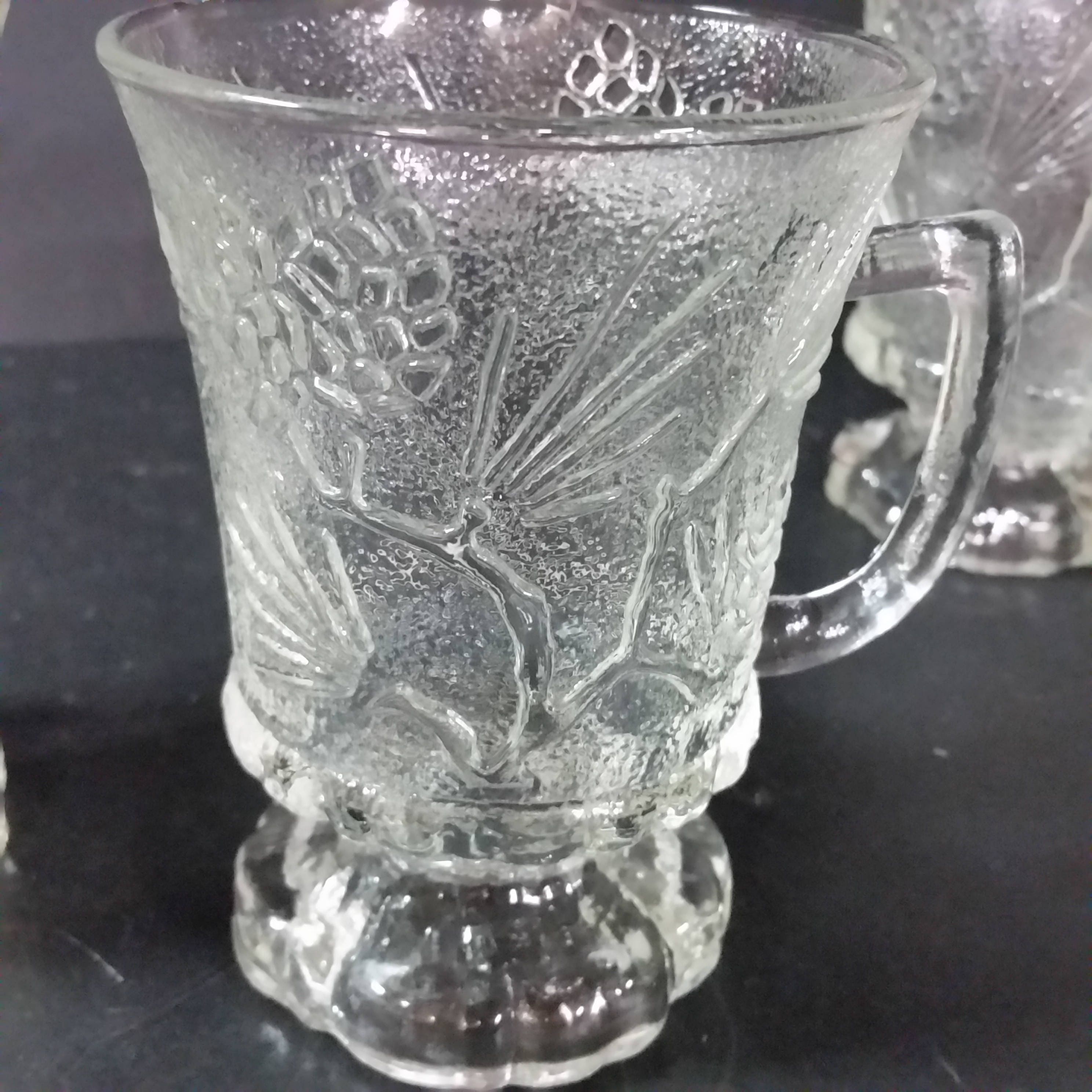 Set of 4 Tiara Glass Ponderosa Pine Handled Mugs and 4 Water - Etsy