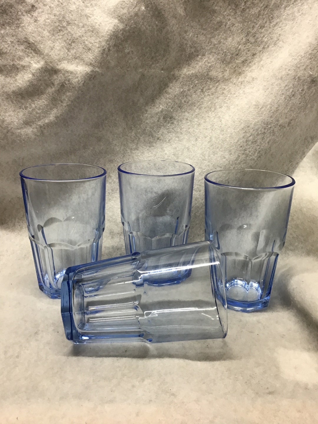 Vintage Crisa Libbey Beautiful Light Blue Tumblers. Set of 4. 14 Ounces ...