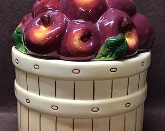 Home & Living Vintage Ceramic Pig with Bushel Basket of Apples Cookie ...