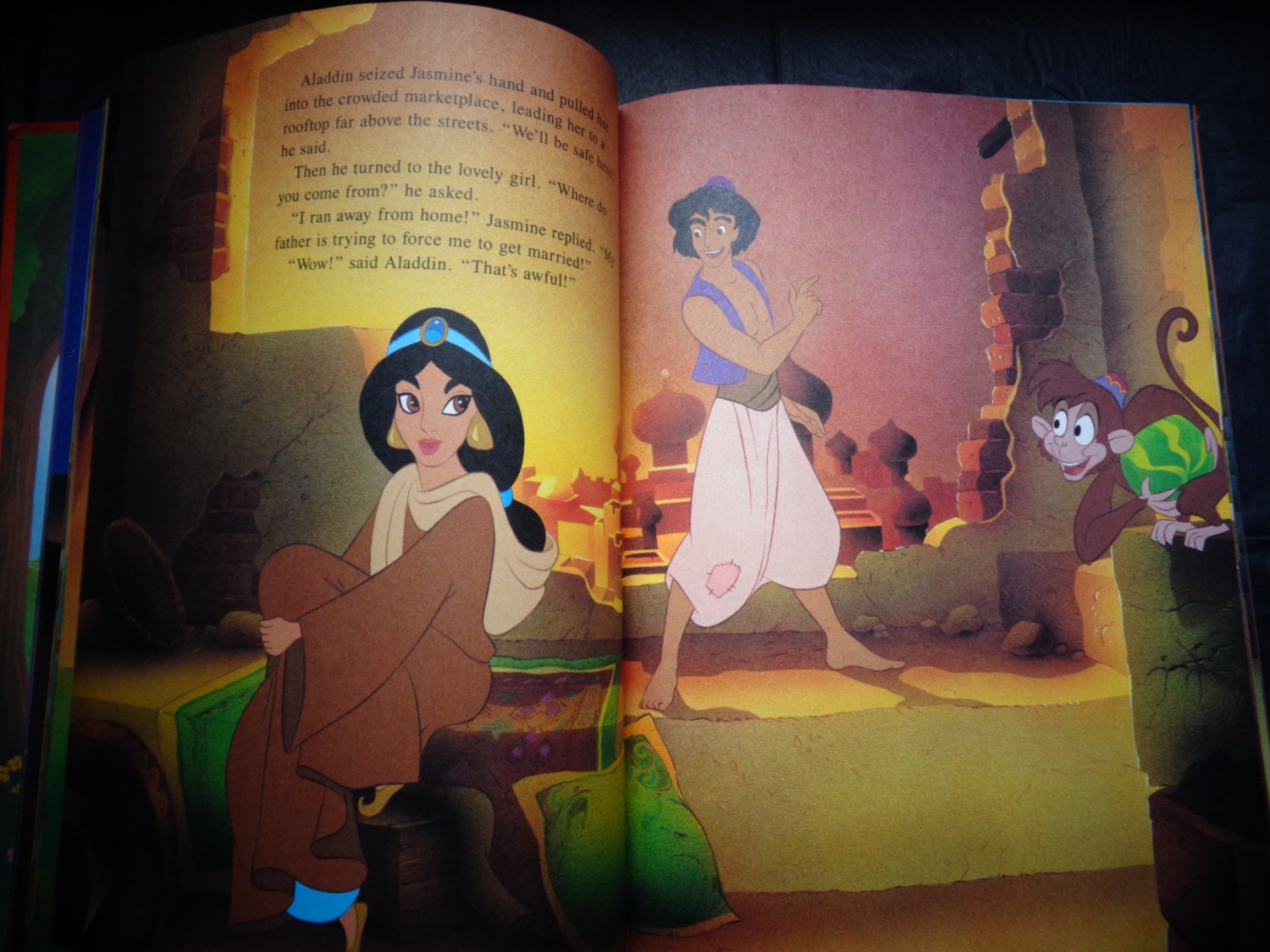 Vintage 1992 Disney Aladdin Big HB Story Book - Etsy