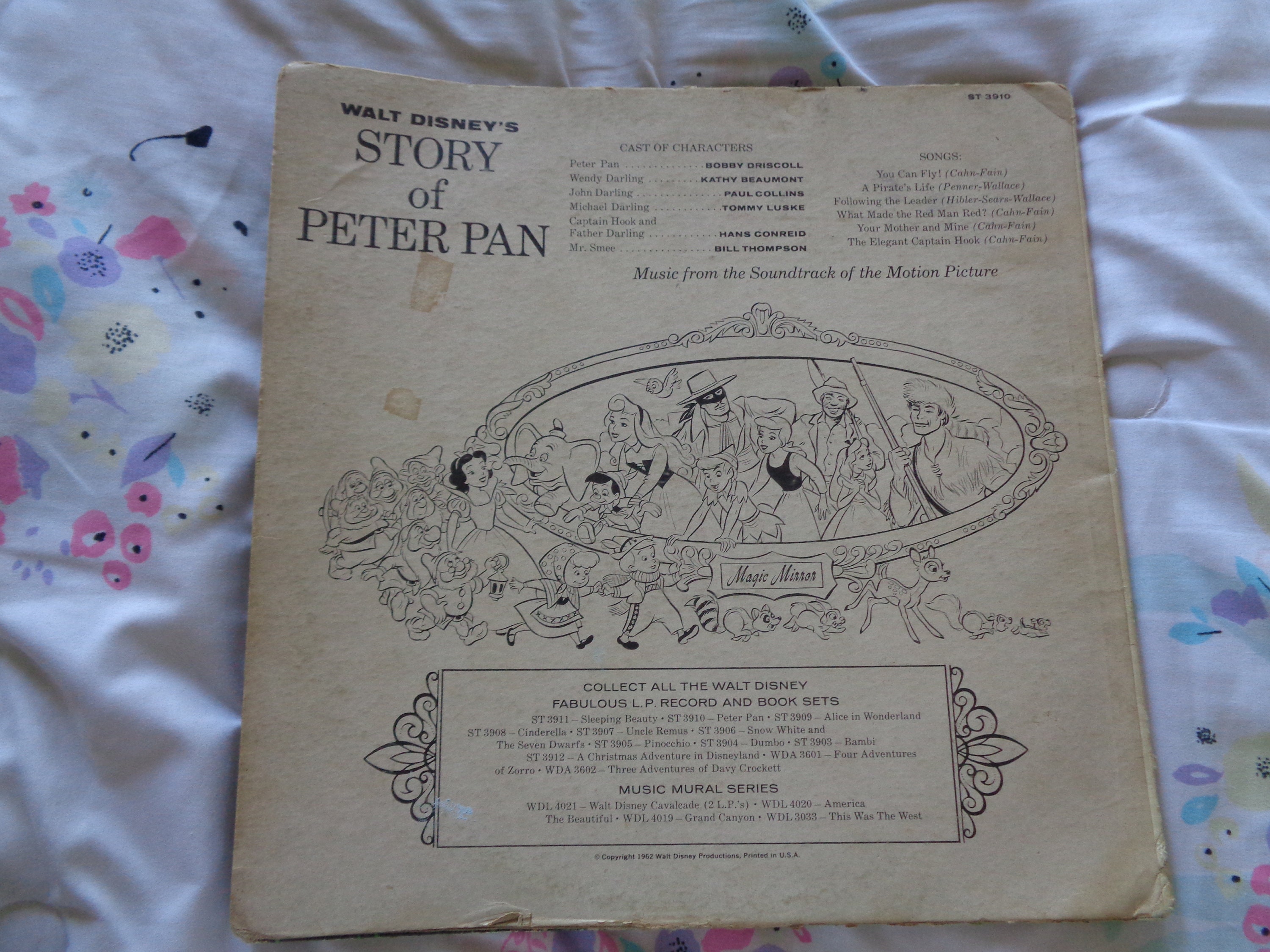Vintage 1962 Walt Disney Peter Pan Record - Etsy