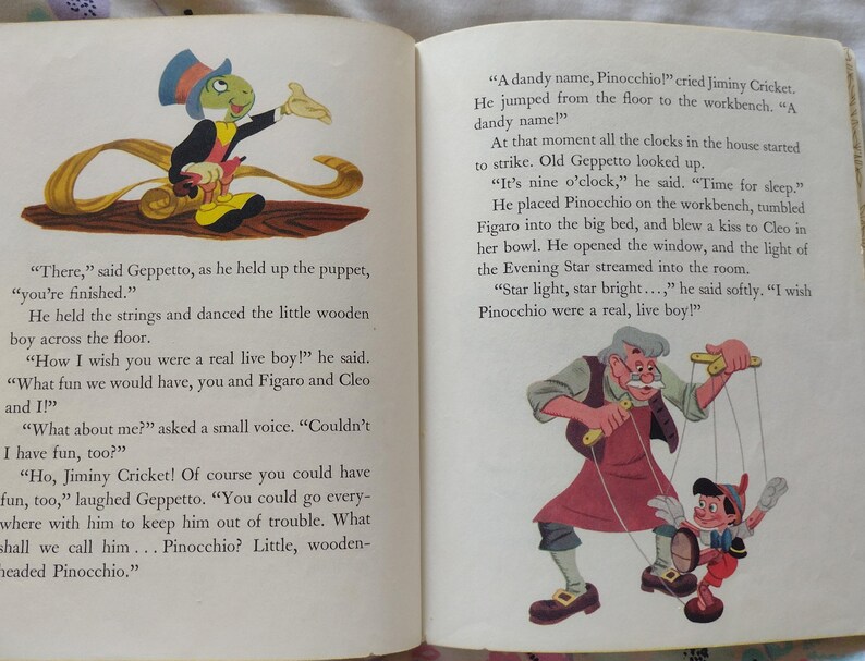 Vintage 1974 Walt Disney Pinocchio Little Golden HB Book - Etsy