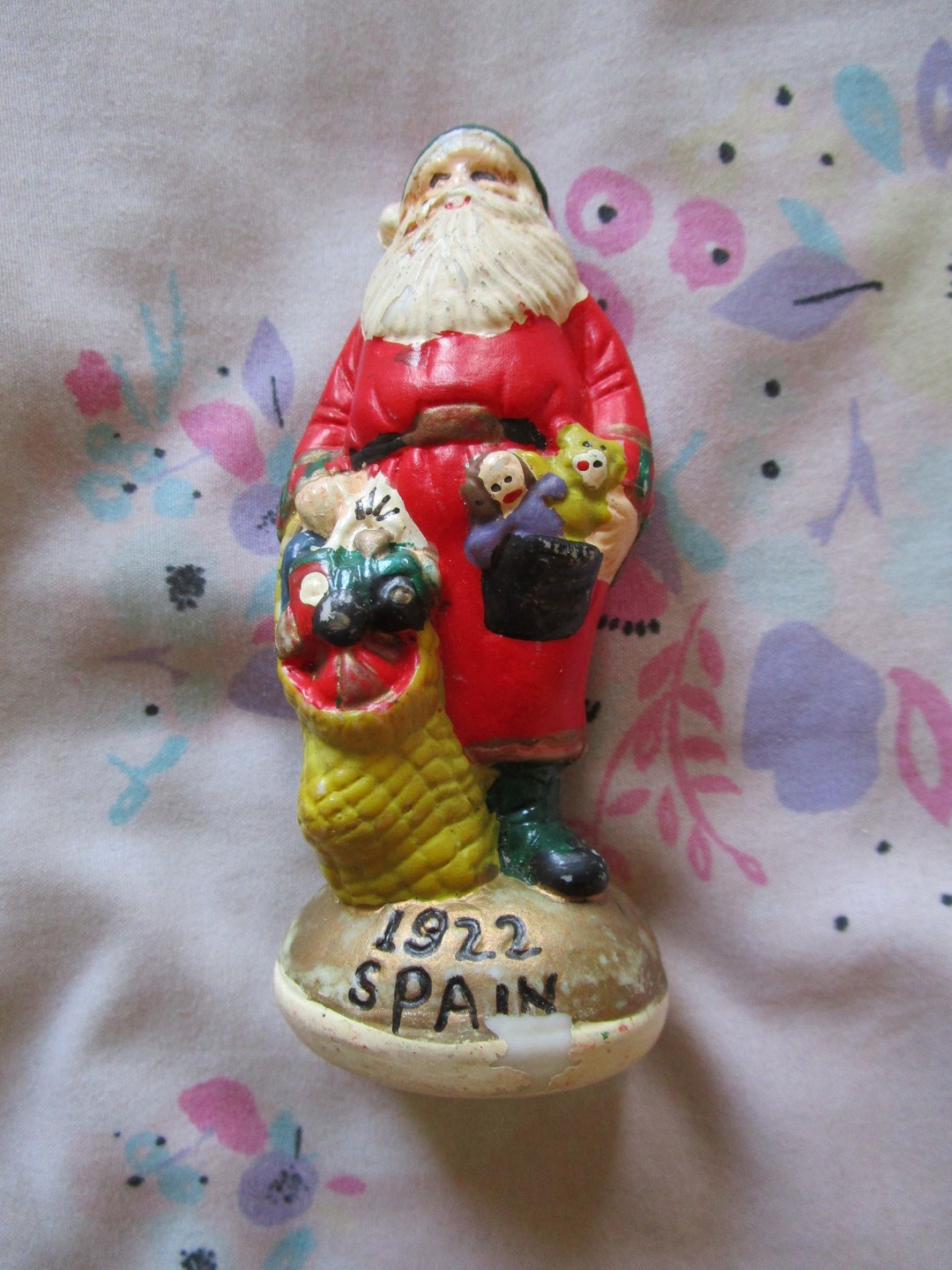 Vintage Santa Claus Hard Plastic Decoration Figurine Spain 1922 - Etsy