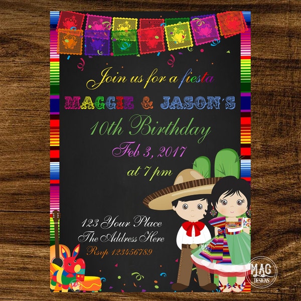 Mexican Double Fiesta Invitation - Etsy
