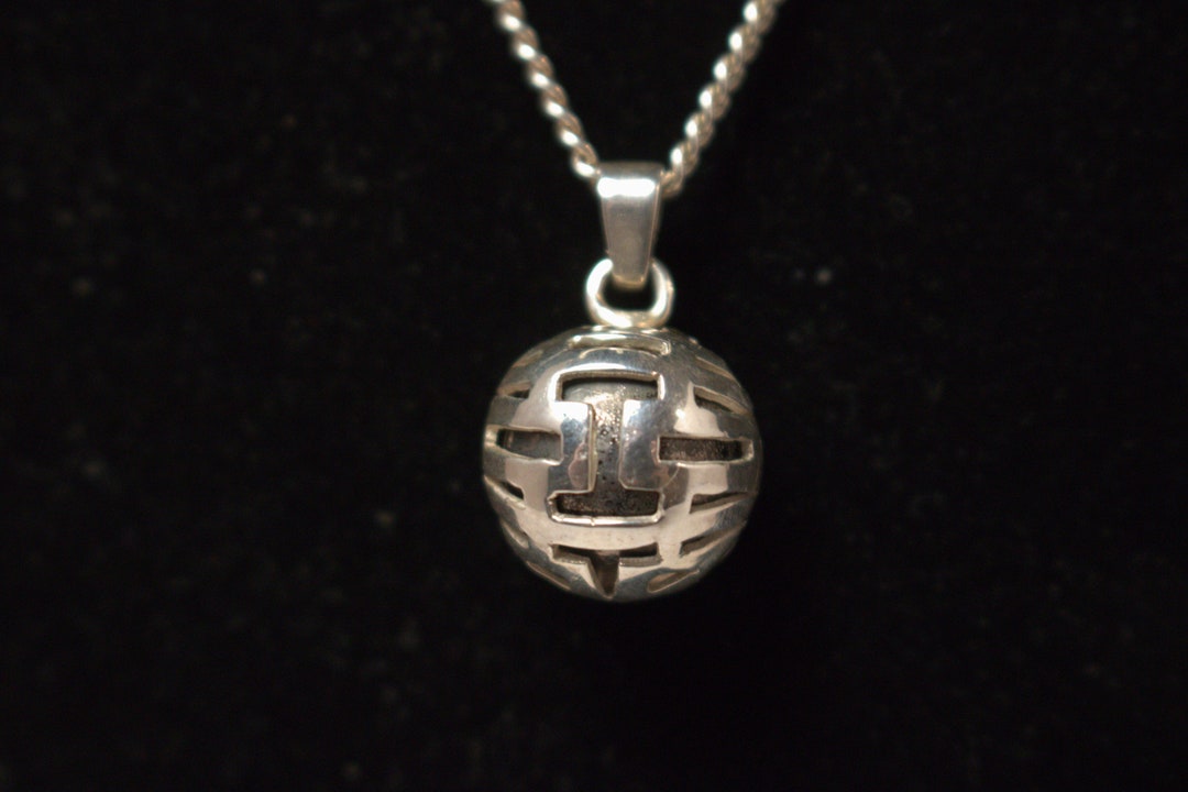 Spherical Double Happiness Pendant Necklace Sterling Silver - Etsy