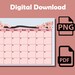 Cherry Blossom Monthly Calendar Digital Print Reusable Undated Calendar ...