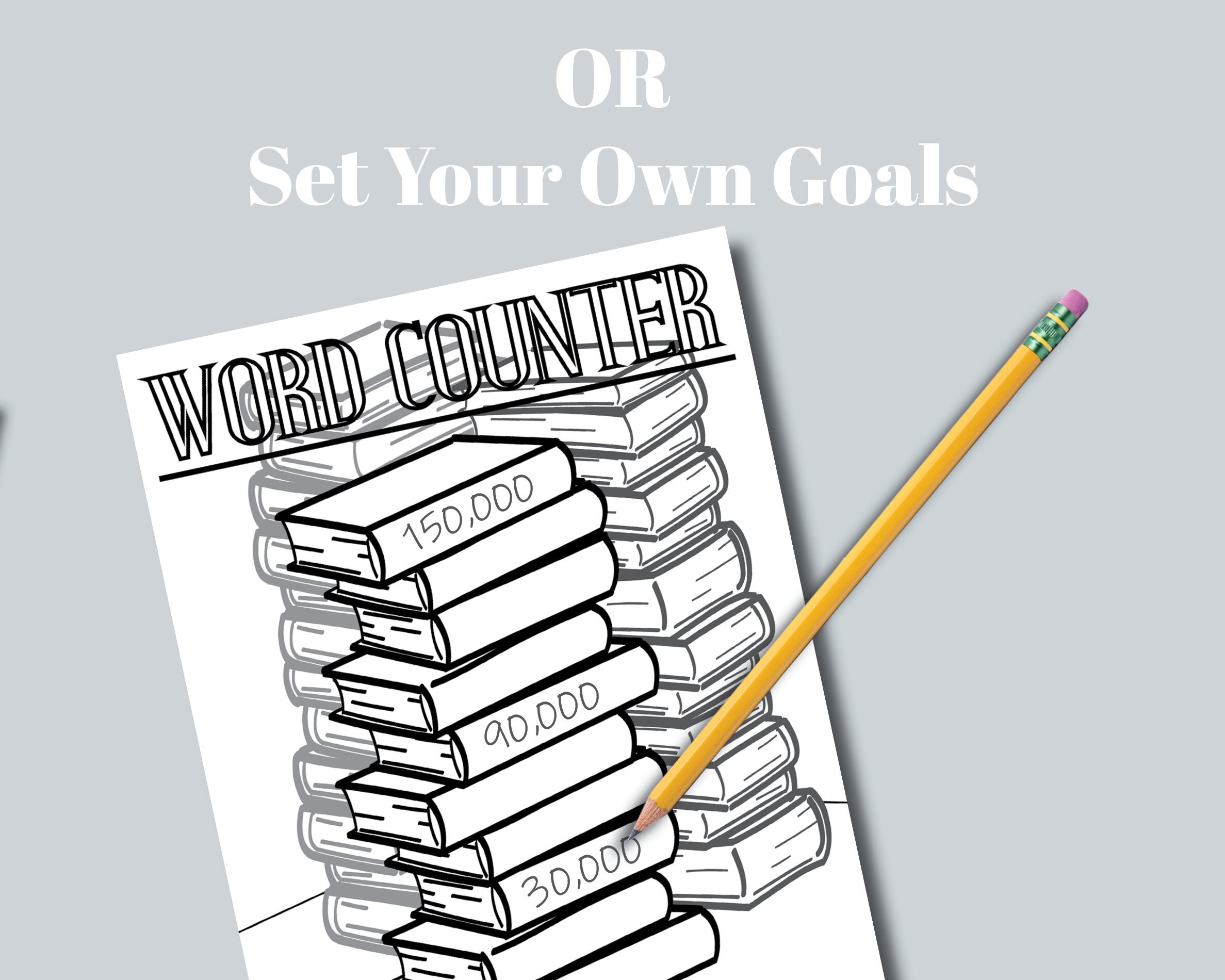 Novel Word Counter Digital Coloring Page Writer Supplies Author ...