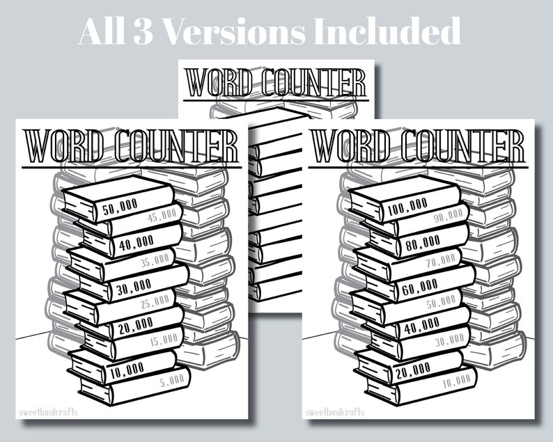 Novel Word Counter Digital Coloring Page Writer Supplies Author ...