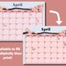 Cherry Blossom Monthly Calendar Digital Print Reusable Undated Calendar ...