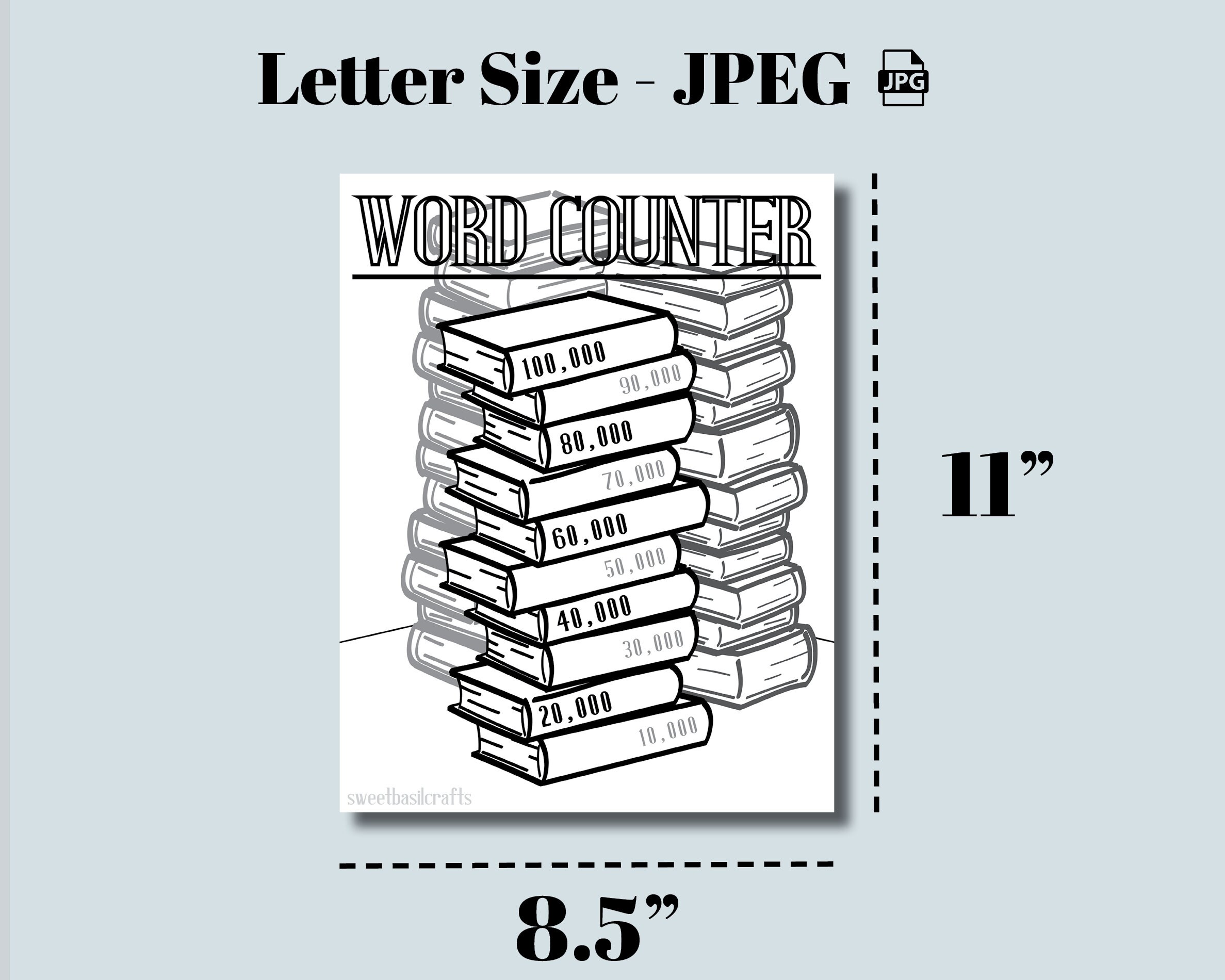 Novel Word Counter Digital Coloring Page Writer Supplies Author ...