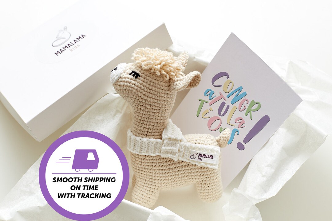 Boy Girl Gender Reveal Party Cute Crochet Llama Plush Toy Gift - Etsy