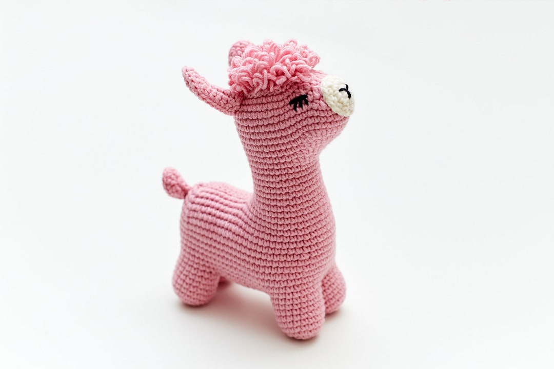Llama Baby Shower Pink Crochet Stuffed Nursery Toy Favor Gift Idea ...