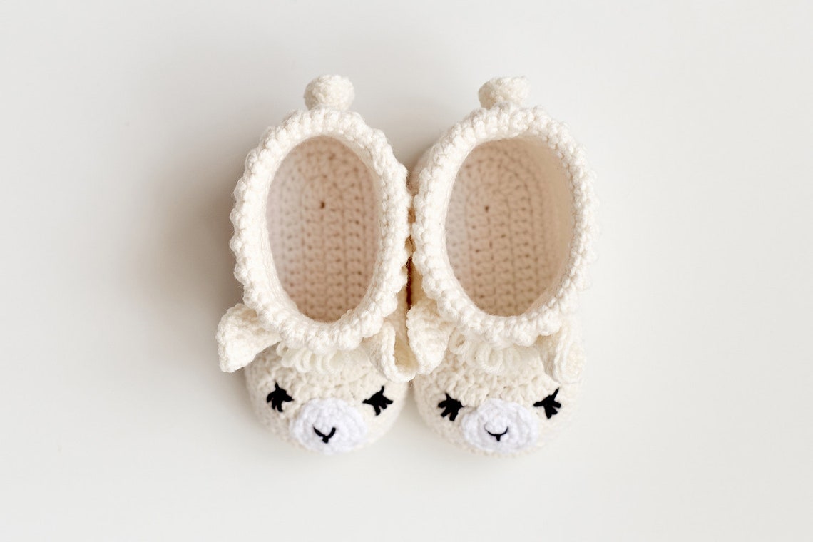 Llama Animal Crochet Baby Booties for Cute Newborn Reveal | Etsy