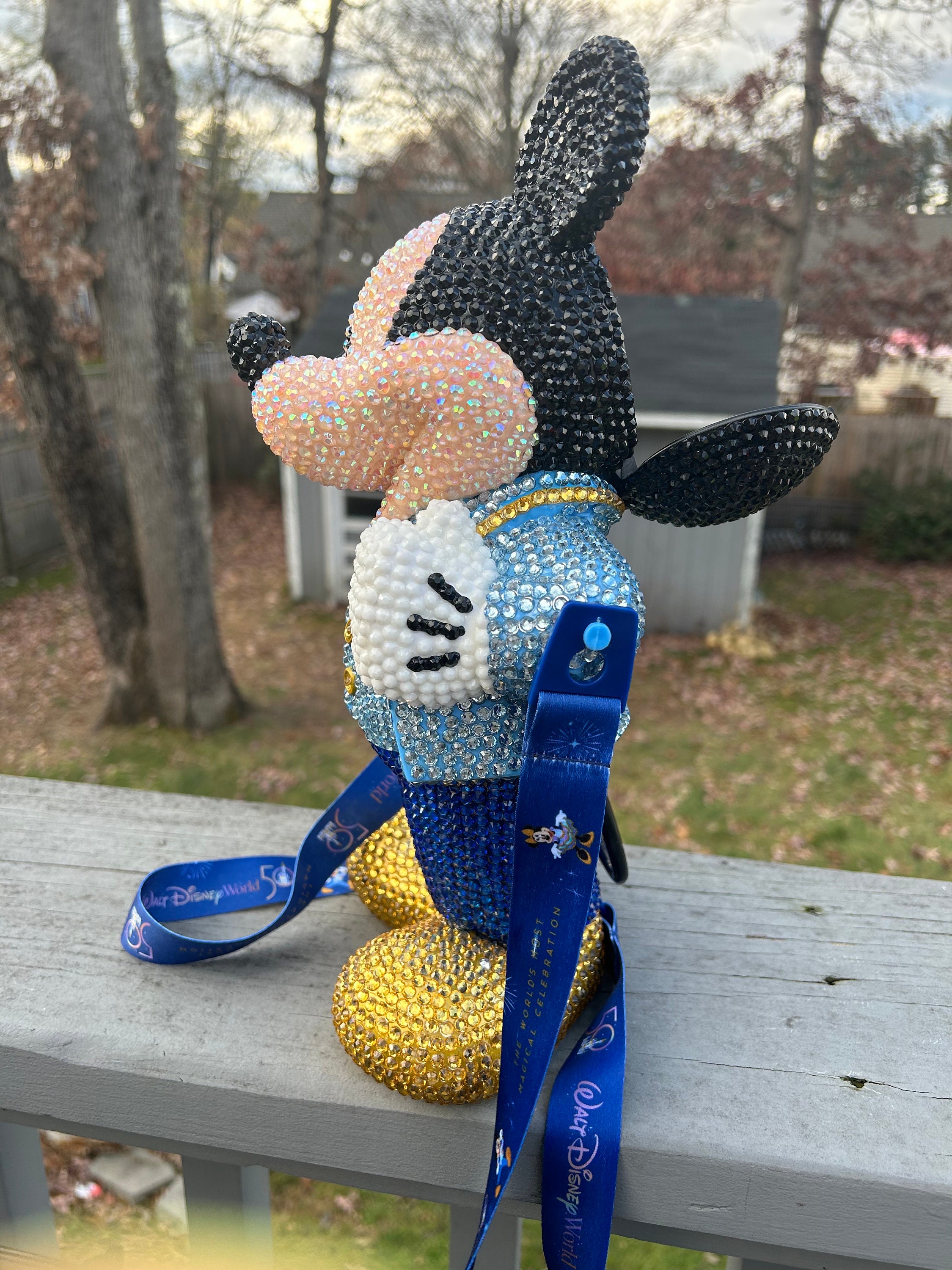 50th Celebration Mickey Mouse Disney Inspired Bedazzled Popcorn Bucket ...