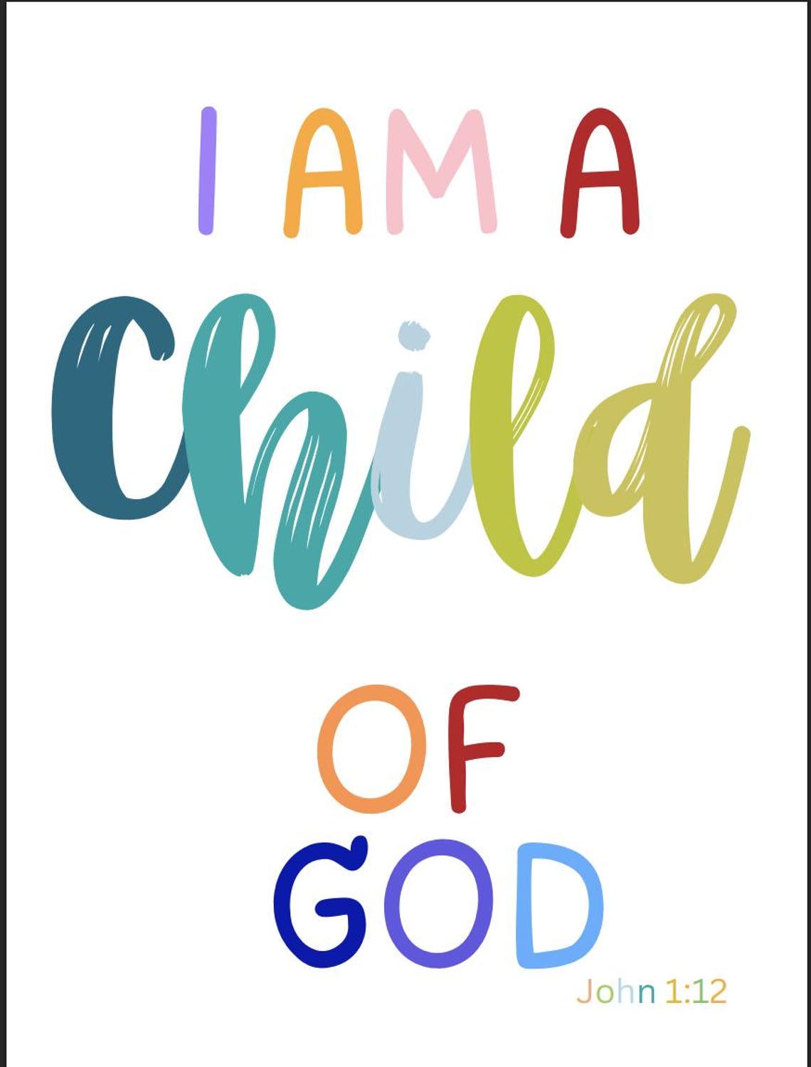 I Am A Child of God Printable Sign - Etsy