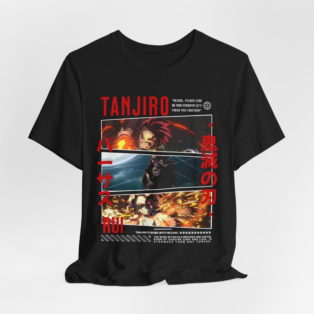 Demon Slayer Tanjiro & Nezuko Vs Rui T-shirt Iconic Battle Scene With ...